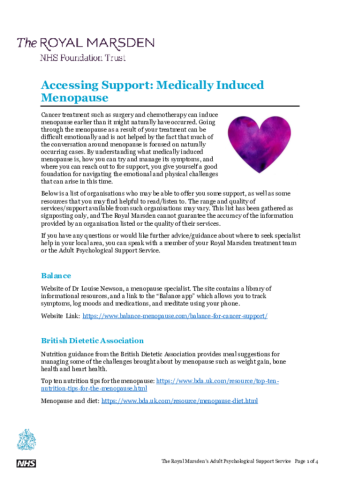 Accessing support | Royal Marsden Patient Information Library